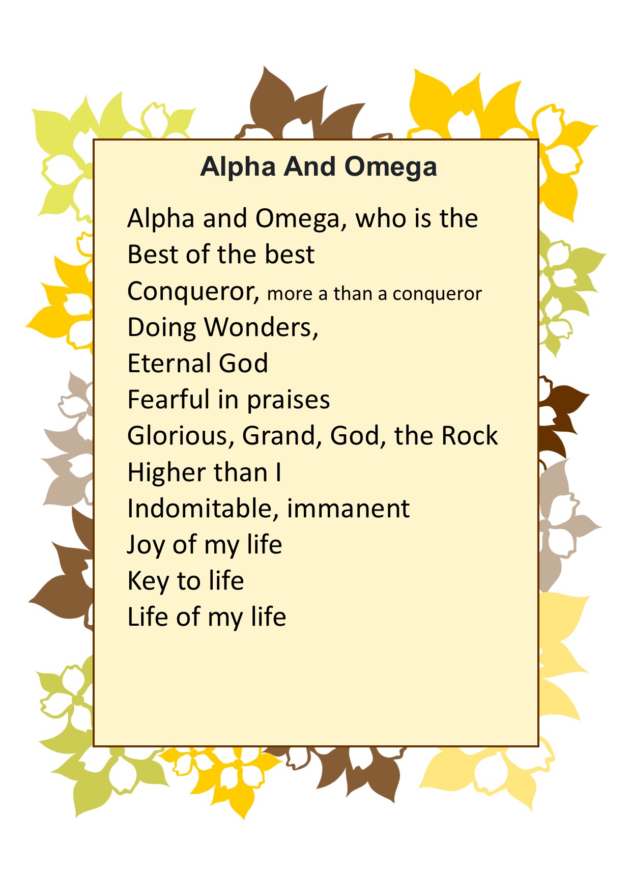 Alpha and Omega ( by Fenny West) – fennywest.org