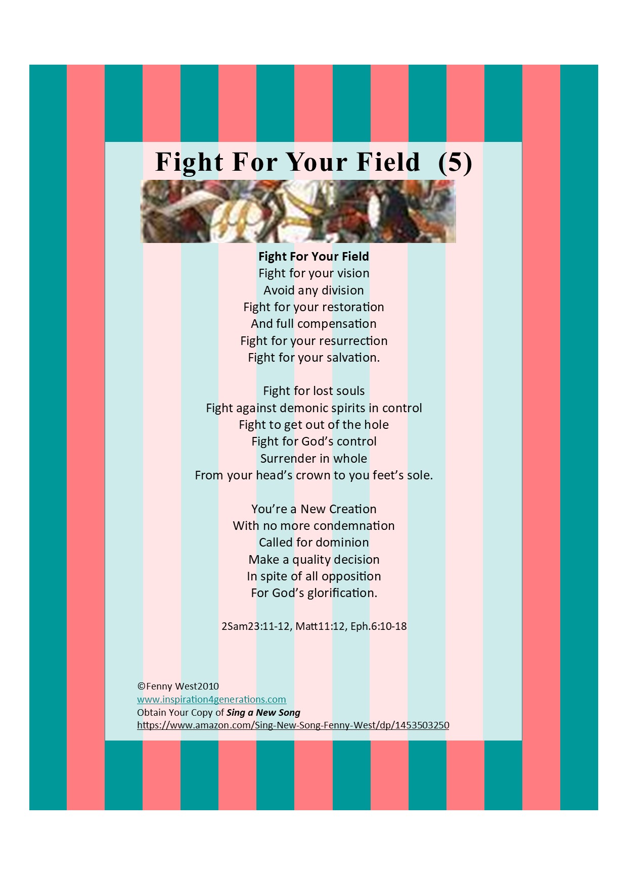 Fight For Your Field ( 1-6) {by Fenny West} | inspiration4generations